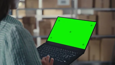 Laptop Computer with Green Screen in War... | Stock Video | Pond5