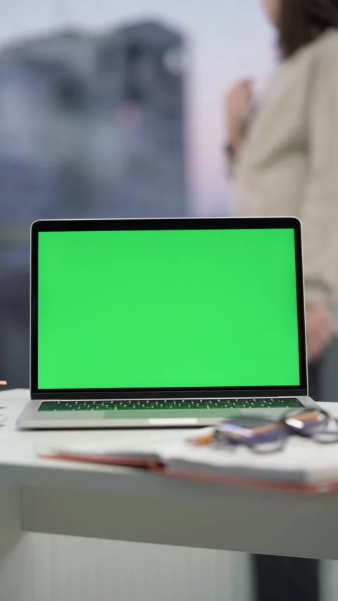 Laptop Computer Showing Green Chroma Key... | Stock Video | Pond5