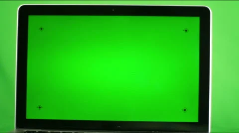 Laptop green screen on the green screen ... | Stock Video | Pond5