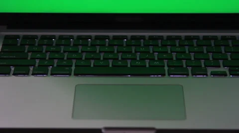 Laptop with Green Screen Isolated on Whi... | Stock Video | Pond5