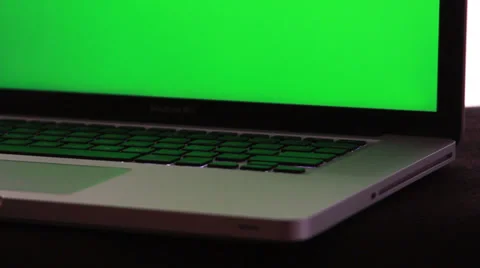 Laptop with Green Screen Isolated on Whi... | Stock Video | Pond5