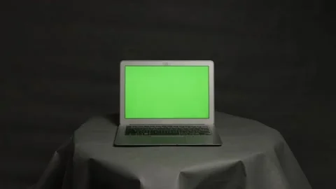 Laptop with green screen for VFX and mot... | Stock Video | Pond5
