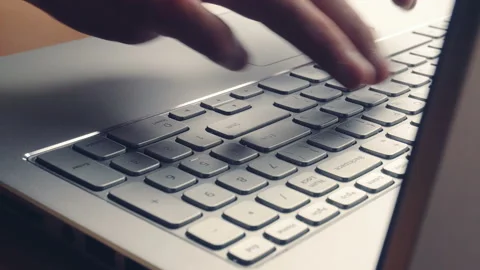 Laptop keyboard typing. Close up shot of... | Stock Video | Pond5
