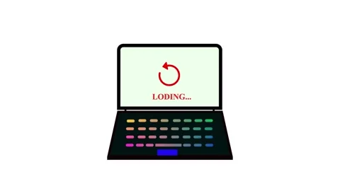 Laptop with a loading icon animated on t... | Stock Video | Pond5