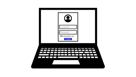 Laptop with login Screen animated on a w... | Stock Video | Pond5