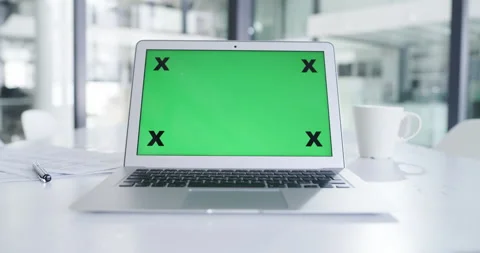 Laptop, mockup with green screen and adv... | Stock Video | Pond5