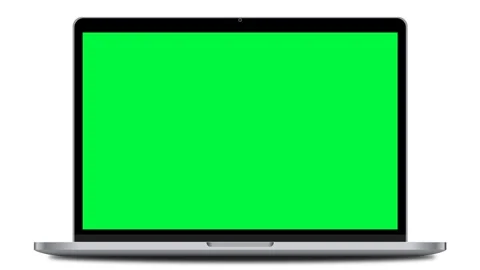 Laptop mockup with green screen, isolate... | Stock Video | Pond5