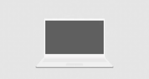 Laptop with open lid, 4K animation with ... | Stock Video | Pond5