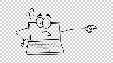 laptop pointing cartoon illustration han... | Stock Video | Pond5