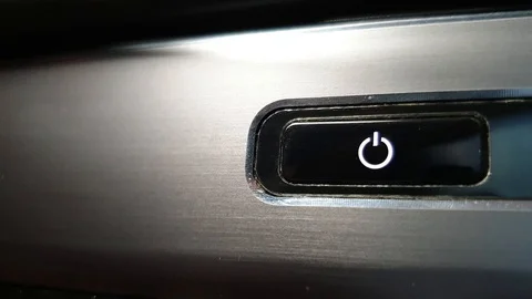 Laptop power button displaying pulsing l... | Stock Video | Pond5