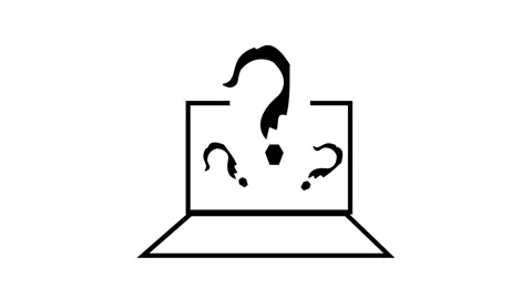 Laptop question mark icon animated on a ... | Stock Video | Pond5