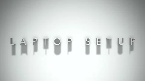 laptop setup 3D title animation white te... | Stock Video | Pond5