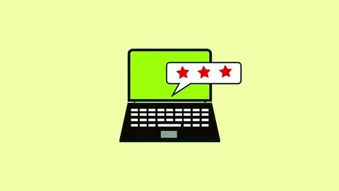 Laptop with star icon animated on a colo... | Stock Video | Pond5