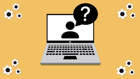 Laptop with user icon and question mark ... | Stock Video | Pond5