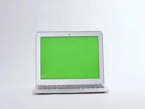 laptop on white background, green screen | Stock Video | Pond5