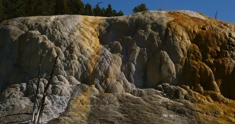 Large Acidic Hot spring rocks Yellowsto... | Stock Video | Pond5