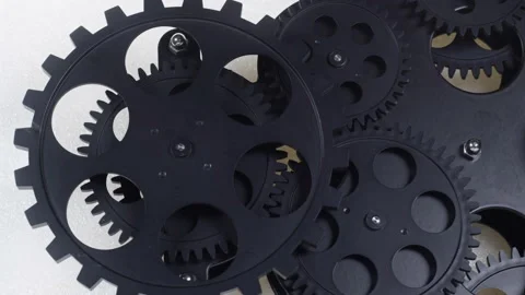 Large Black Working Cogs Gears Wheels | Stock Video | Pond5