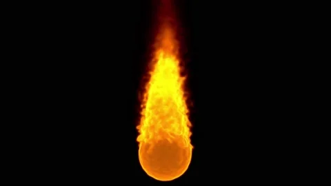 A large blazing flame on a black backgro... | Stock Video | Pond5
