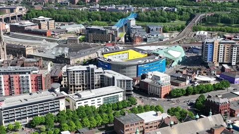 Large blue concert hall in Times Square ... | Stock Video | Pond5