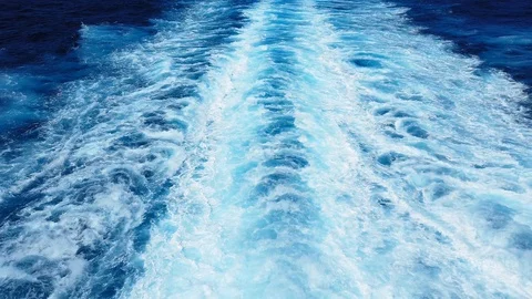 Large Boat Wake in the ocean | Stock Video | Pond5