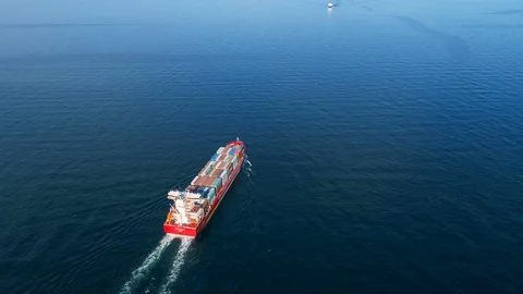 Large Cargo Container Ship Headed to Ope... | Stock Video | Pond5