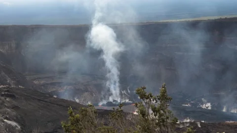Large column of smoke rises out of large... | Stock Video | Pond5