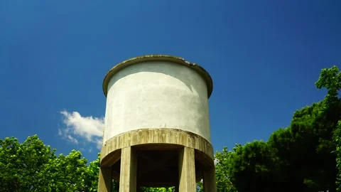 Large concrete water tank bottom view wi... | Stock Video | Pond5
