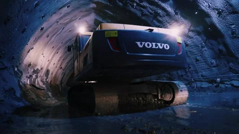 Large construction truck working inside ... | Stock Video | Pond5