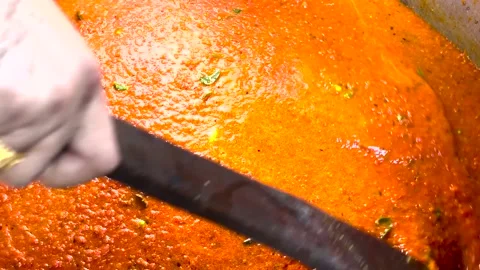 Large Cooking Pot With Indian Curry Stir... | Stock Video | Pond5