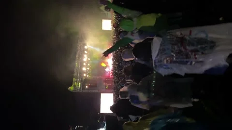 large crowd dancing at pop concert in th... | Stock Video | Pond5