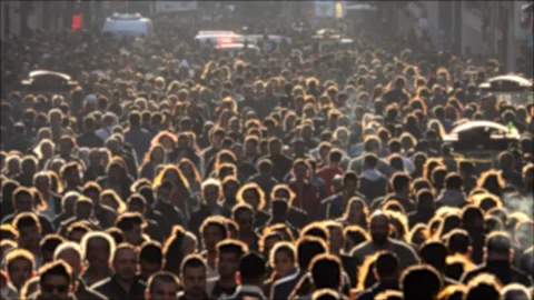 Large crowd pedestrian people walking on... | Stock Video | Pond5