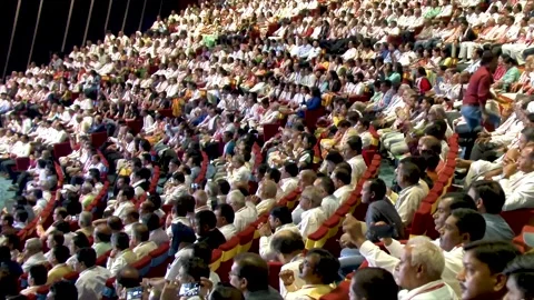 Large Crowd of People Listening and Watc... | Stock Video | Pond5