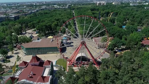 Large ferris wheel top view. Beautiful f... | Stock Video | Pond5
