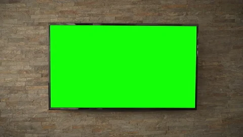 Large flat screen television with green ... | Stock Video | Pond5