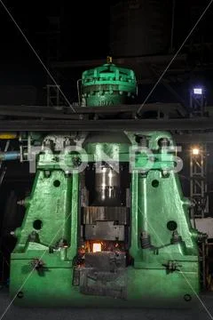 Large forging hammer. heavy duty series. tonnes of hammer. process ...