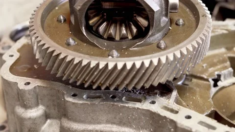 Large Helical Gear Wheel Disassembled Fr... | Stock Video | Pond5