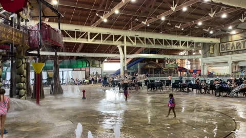 Large indoor water park, Great Wolf Lodg... | Stock Video | Pond5