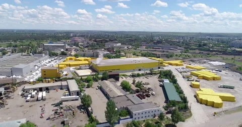 Large industrial complex top view, moder... | Stock Video | Pond5