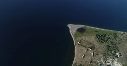 Large lake from a bird's-eye view, filme... | Stock Video | Pond5