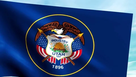 Large Looping Animated Flag of Utah | Stock Video | Pond5