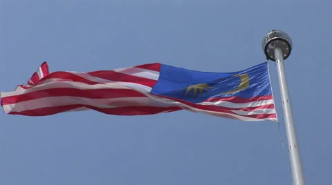 Large Malaysian flag flying in Merdeka S... | Stock Video | Pond5