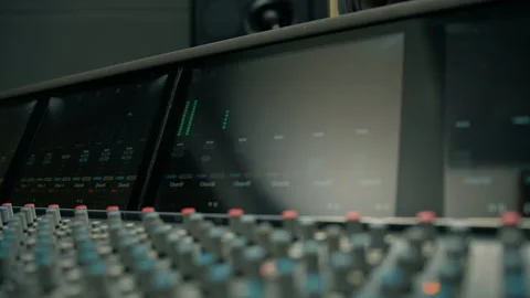 A large mixing console in a recording st... | Stock Video | Pond5