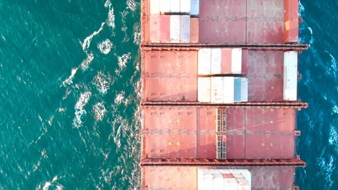 Large modern container ship arrives at p... | Stock Video | Pond5