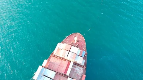 Large modern container ship arrives at p... | Stock Video | Pond5
