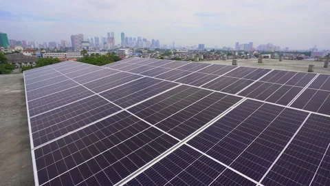 Large Multiple Solar Panels On Top Of A ... | Stock Video | Pond5
