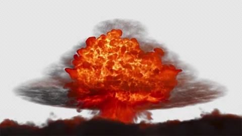Large Nuclear explosion over clouds on t... | Stock Video | Pond5