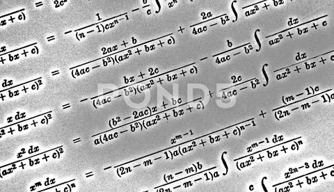 Large number of mathematical formulas on a white background HDR ...