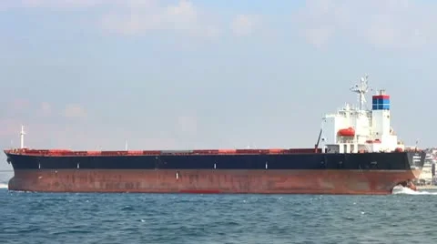 Large oil tanker, Side view | Stock Video | Pond5