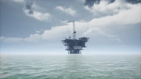 Large Pacific Ocean offshore oil rig dri... | Stock Video | Pond5