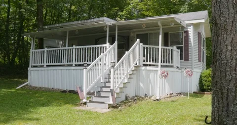 Large Park Model Camper at Family Campgr... | Stock Video | Pond5